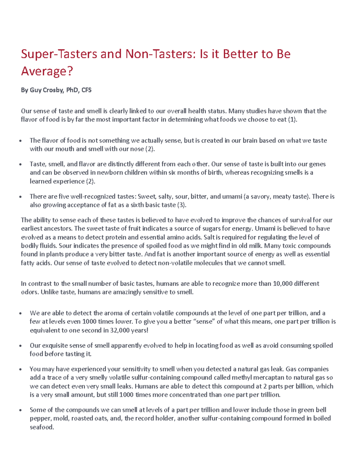 Supertester Lab - worksheet lab - Super-Tasters and Non-Tasters: Is it ...