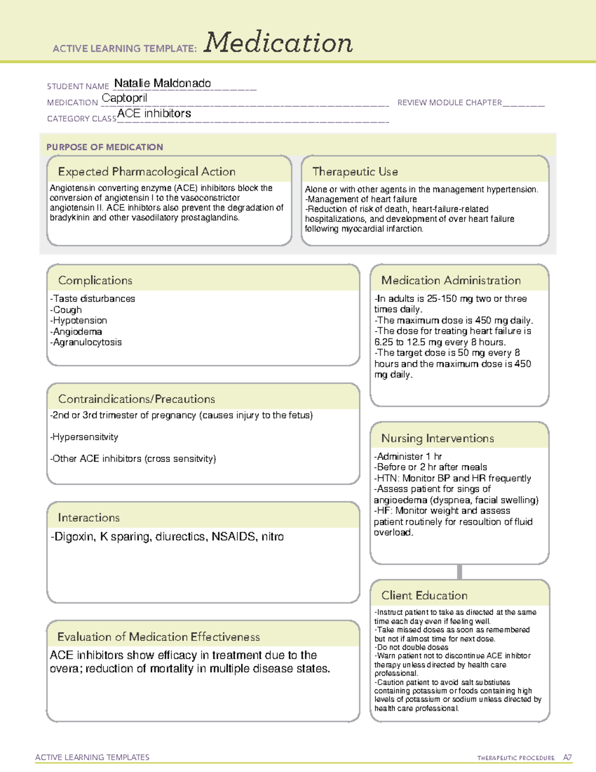 ACE Inhibitors Med Template - ACTIVE LEARNING TEMPLATES THERAPEUTIC ...