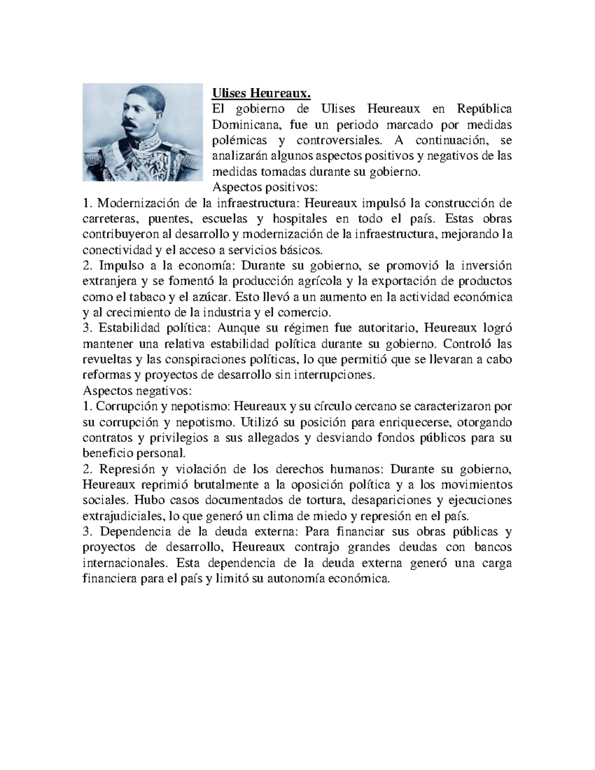 Analisis - Ulises Heureaux. El gobierno de Ulises Heureaux en República ...
