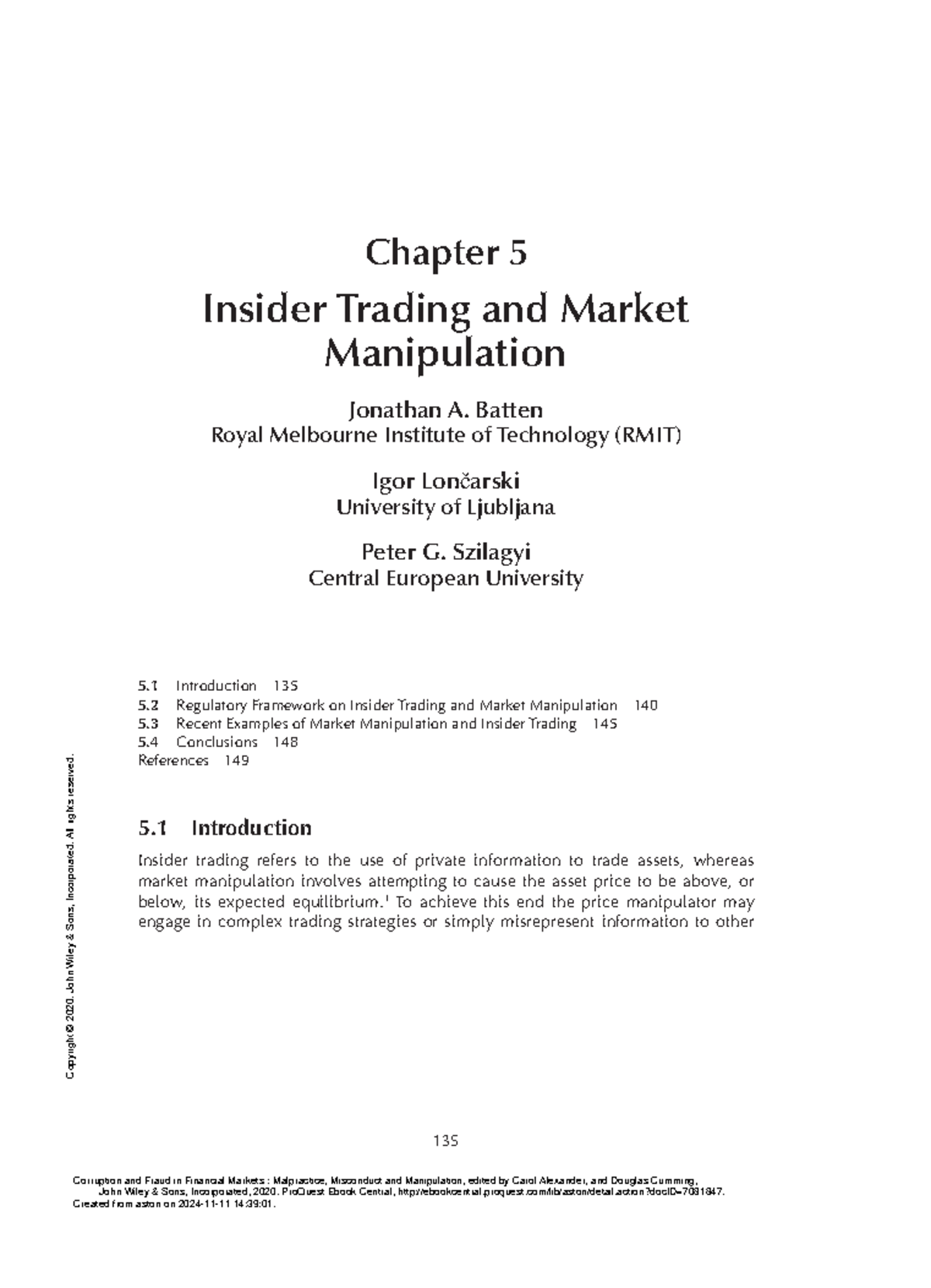 Week 8b Corruption and Fraud in Financial Markets Malpract - Chapter 5 135 5 Introduction 135 5 ...
