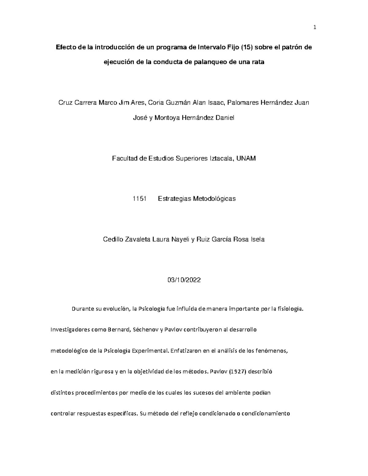 Efecto de la introducción de un programa de Intervalo Fijo ...