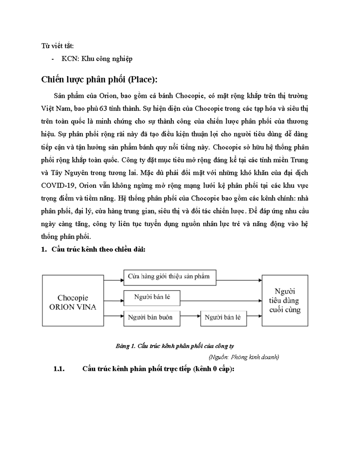 PHÂN TÍCH Place - nguyên lí marketing - Từ viết tắt: - KCN: Khu công ...