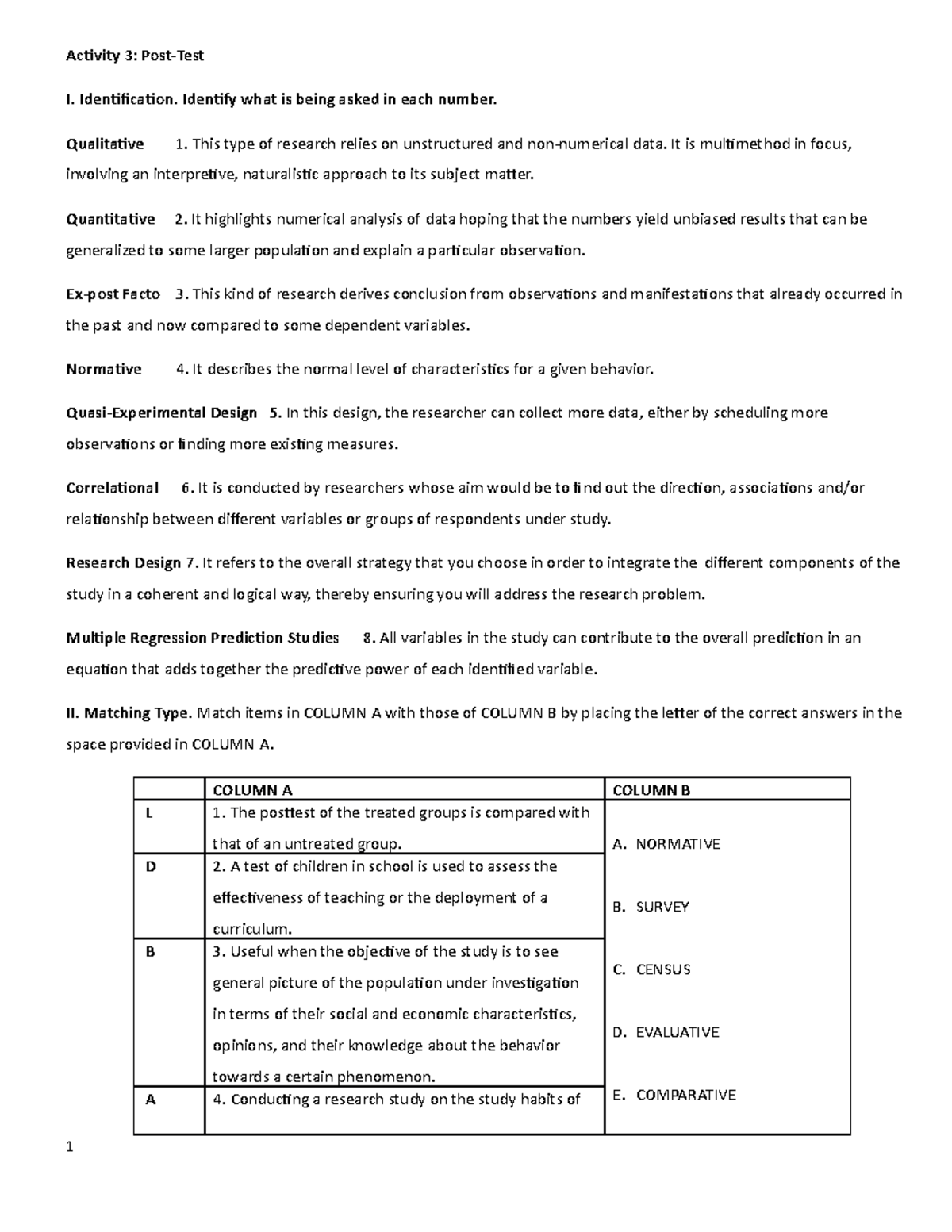 Activity 3-1 Enumeration - Bachelor of Science in Business ...