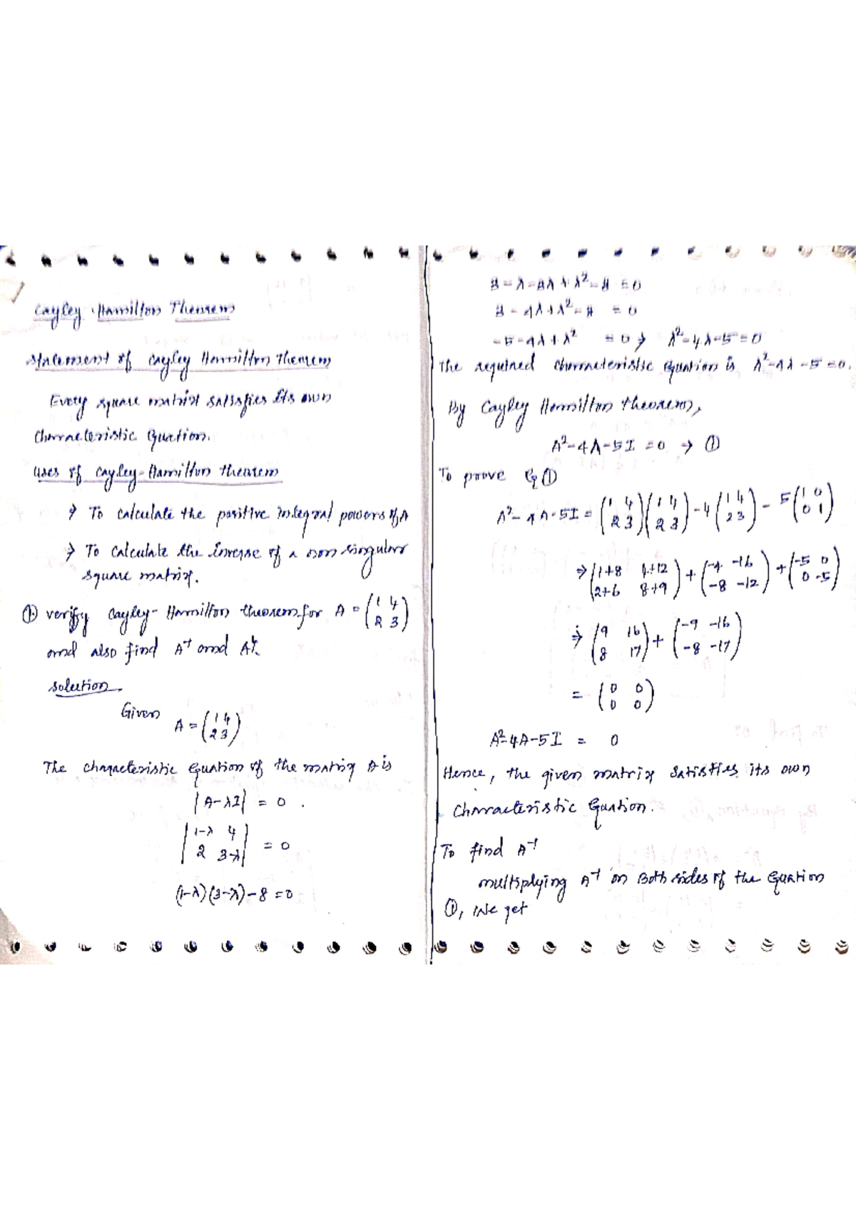 Cayley Hamilton Theorem - Mechanical engineering - Studocu