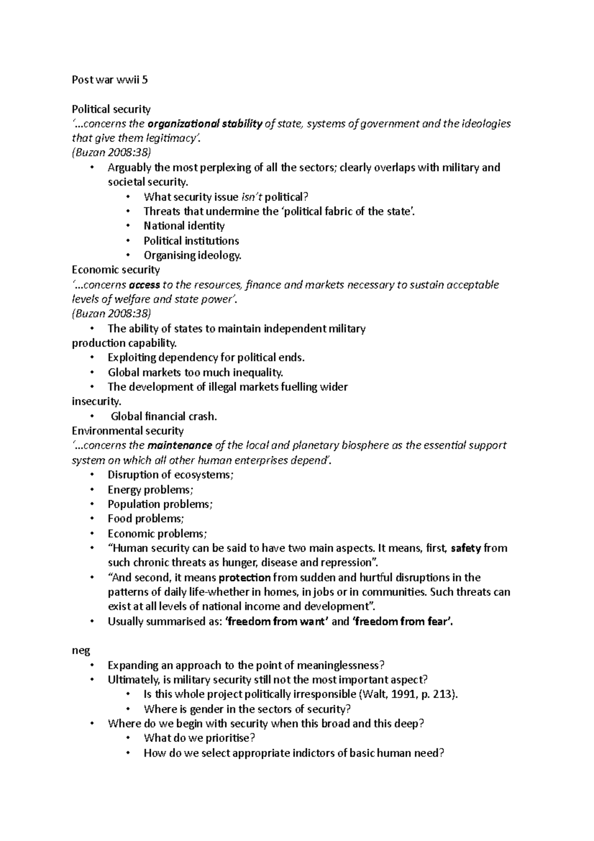 Post war wwii 5 - notes - 3448 - BCU - Studocu