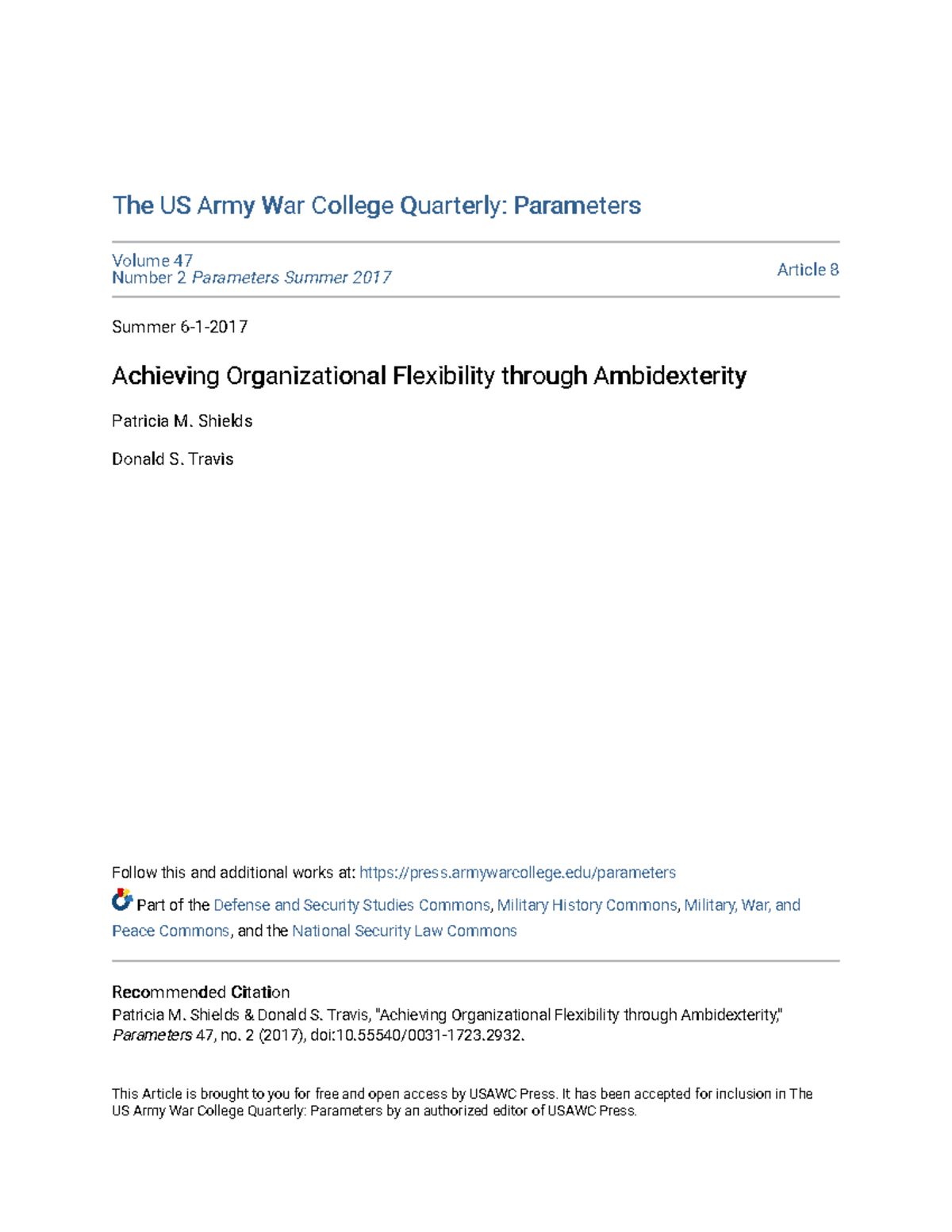 Achieving Organizational Flexibility through Ambidexterity - The US ...