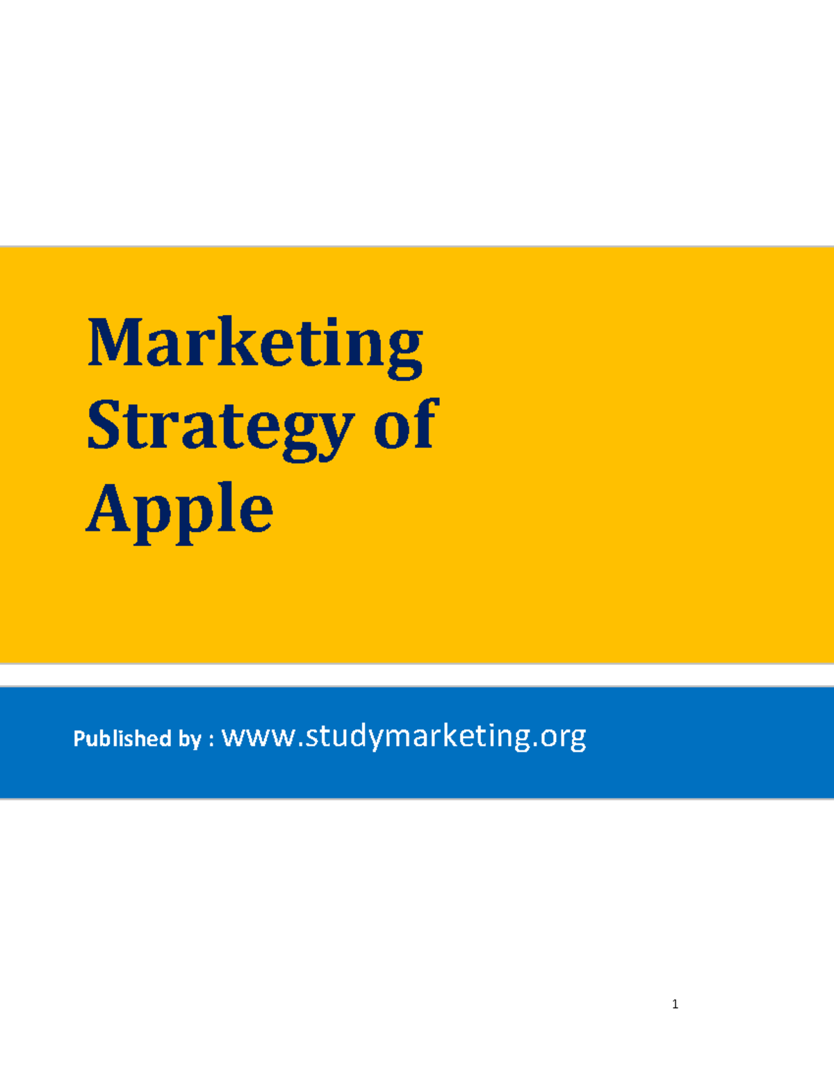 Marketing Strategy of Apple 1 project note marketing strategy. project ...