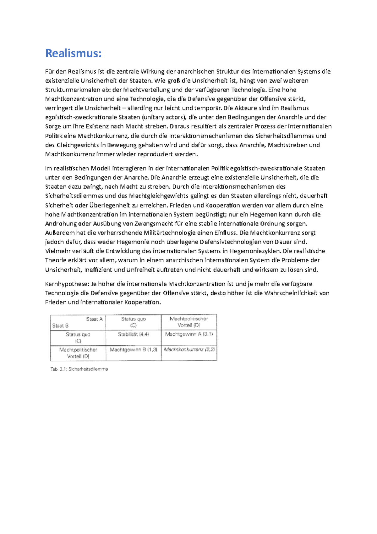 Theorieströme Einführung in die Internationale Politk - Realismus: Für ...