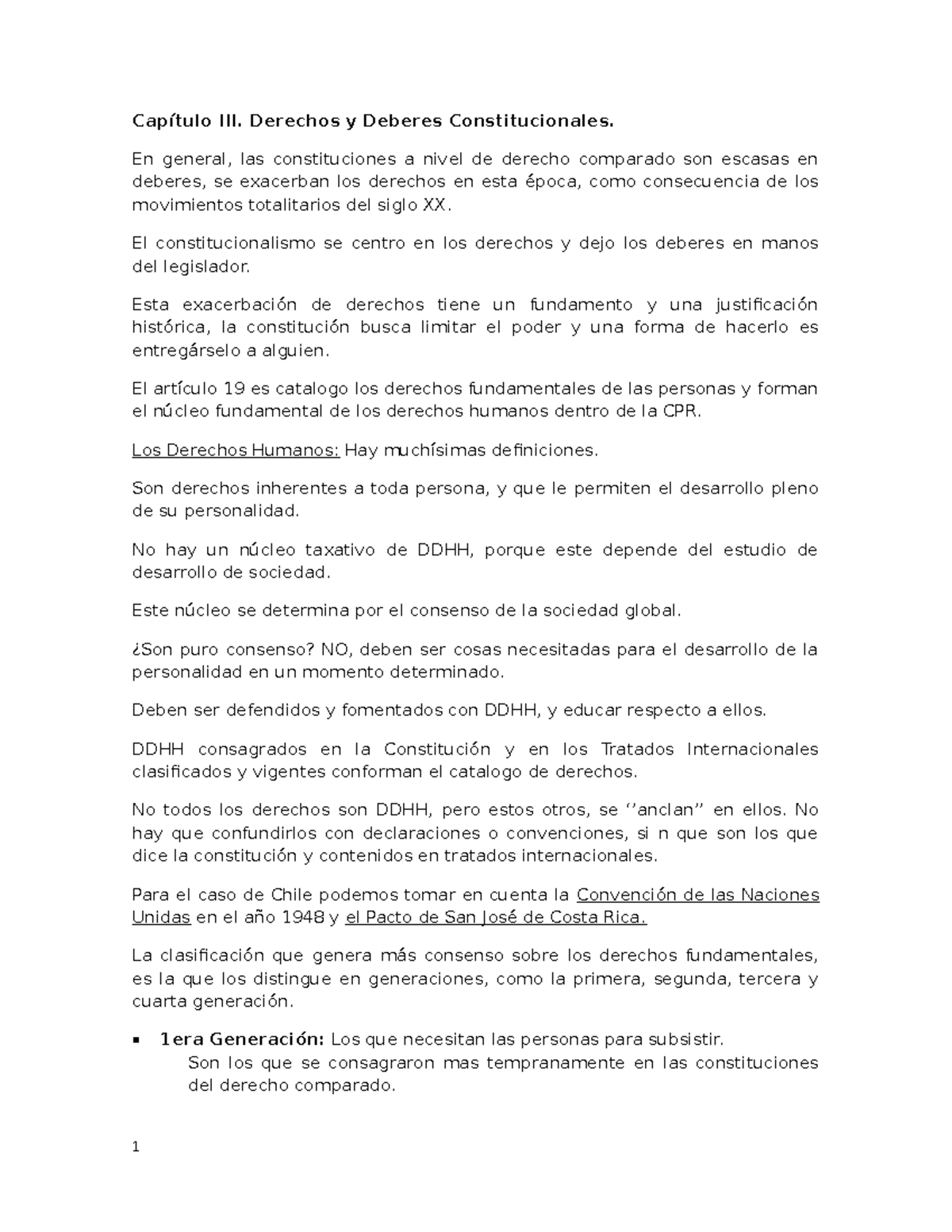Derechos fundamentales - Capítulo III. Derechos y Deberes Constitucionales. En general, las ...