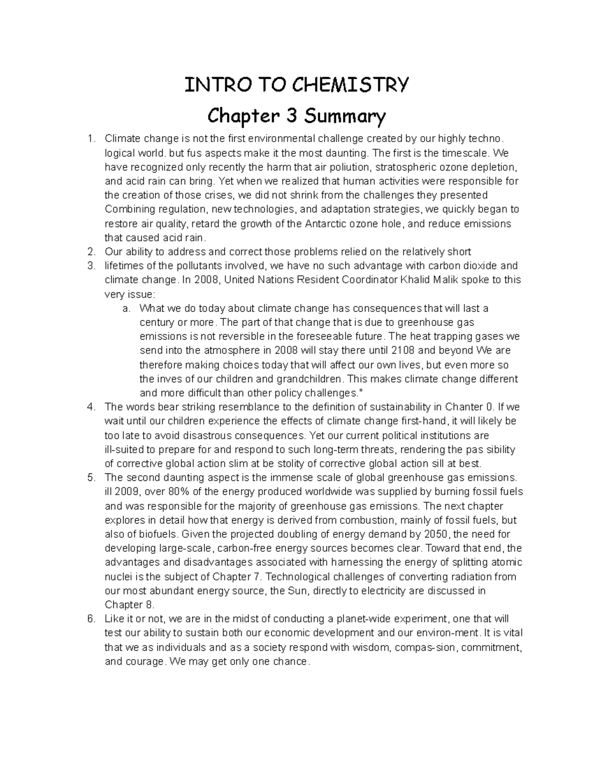 Intro to Chemistry - Chapter 3 summary - INTRO TO CHEMISTRY Chapter 3 ...