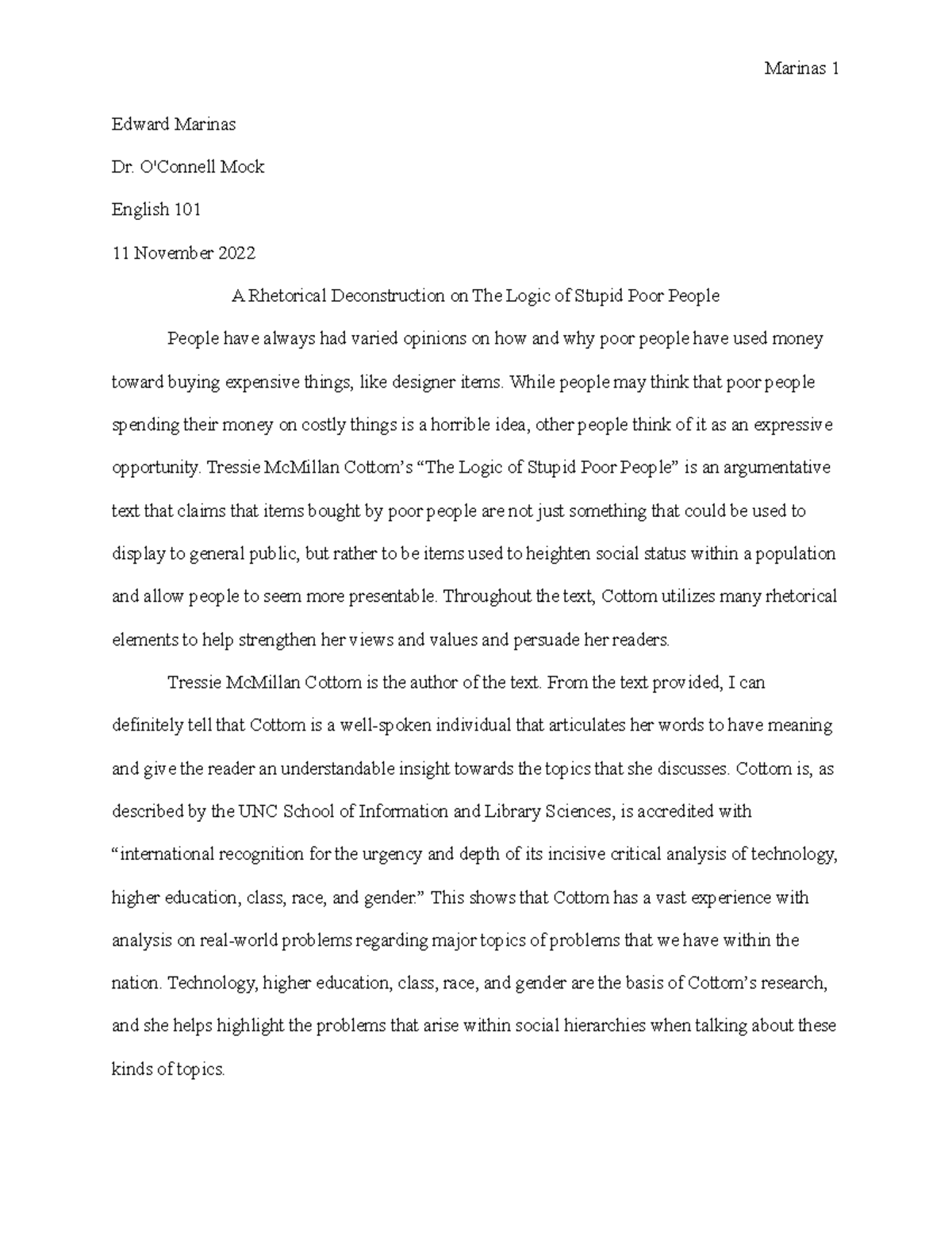 Writing Journal 8 Project 3 Rough Draft Edward Marinas Dr O Connell writing-journal-8-project-3-rough-draft-edward-marinas-dr-o-connell