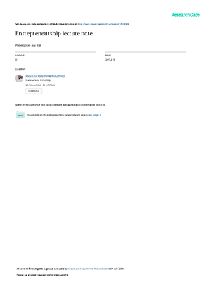 Entrepreneurship module freshman - Entrepreneurship Ministry of Science ...