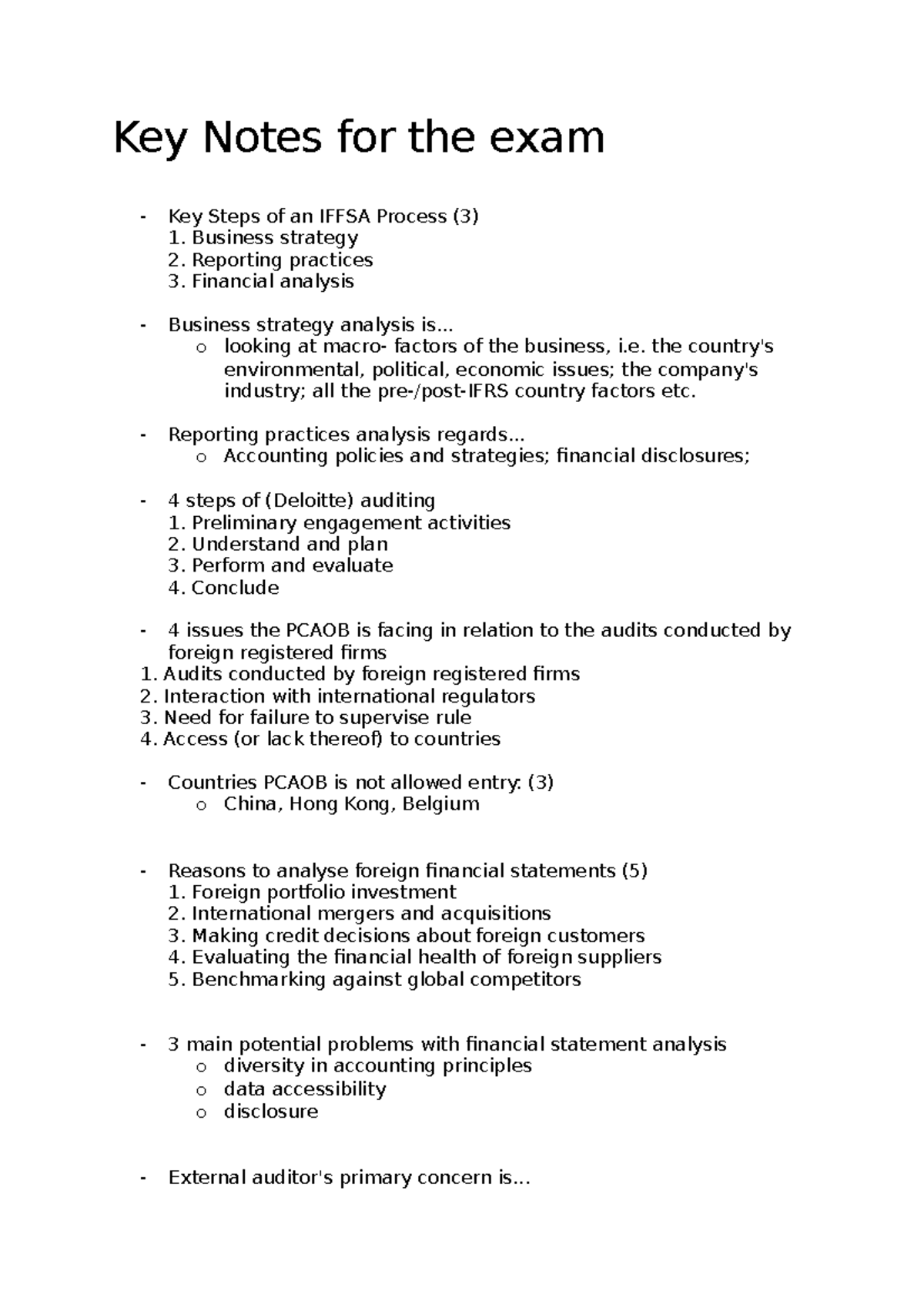 Key Notes For Exam AYB227 Key Notes For The Exam Key Steps Of An