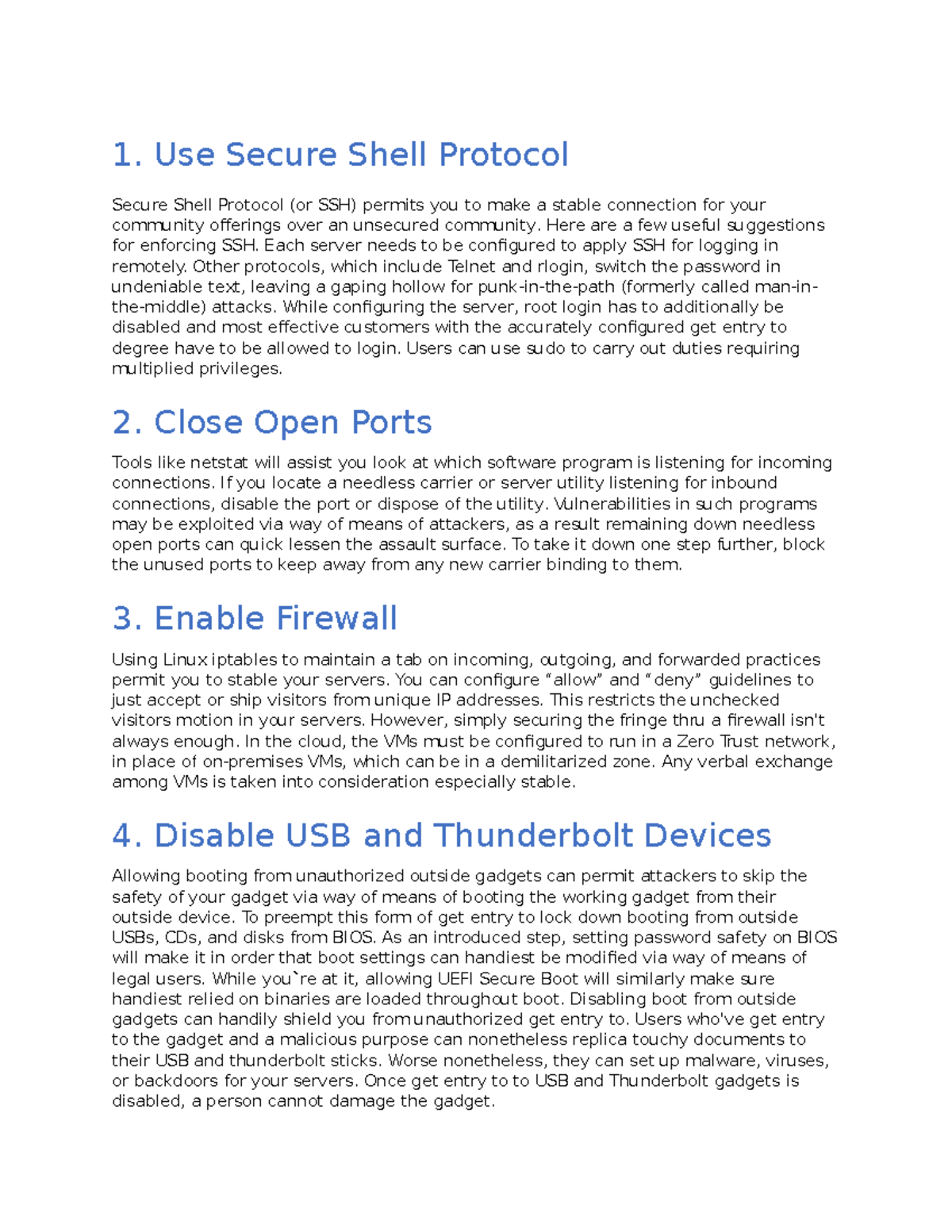 Rough Draft - about IT - 1. Use Secure Shell Protocol Secure Shell ...