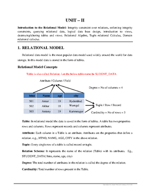 UNIT-3 M - Database subject - UNIT – III SQL: QUERIES, CONSTRAINTS, TRIGGERS: form of basic SQL ...