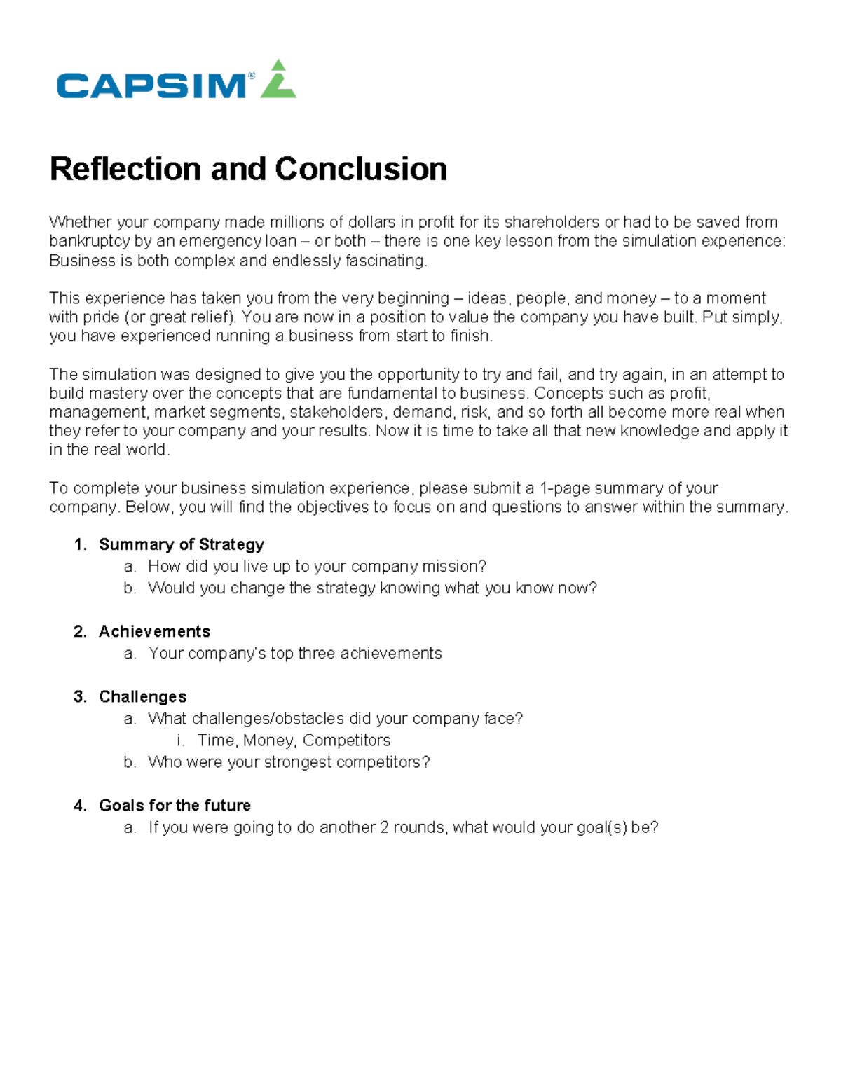 Reflectionand Conclusion - Reflection and Conclusion Whether your ...