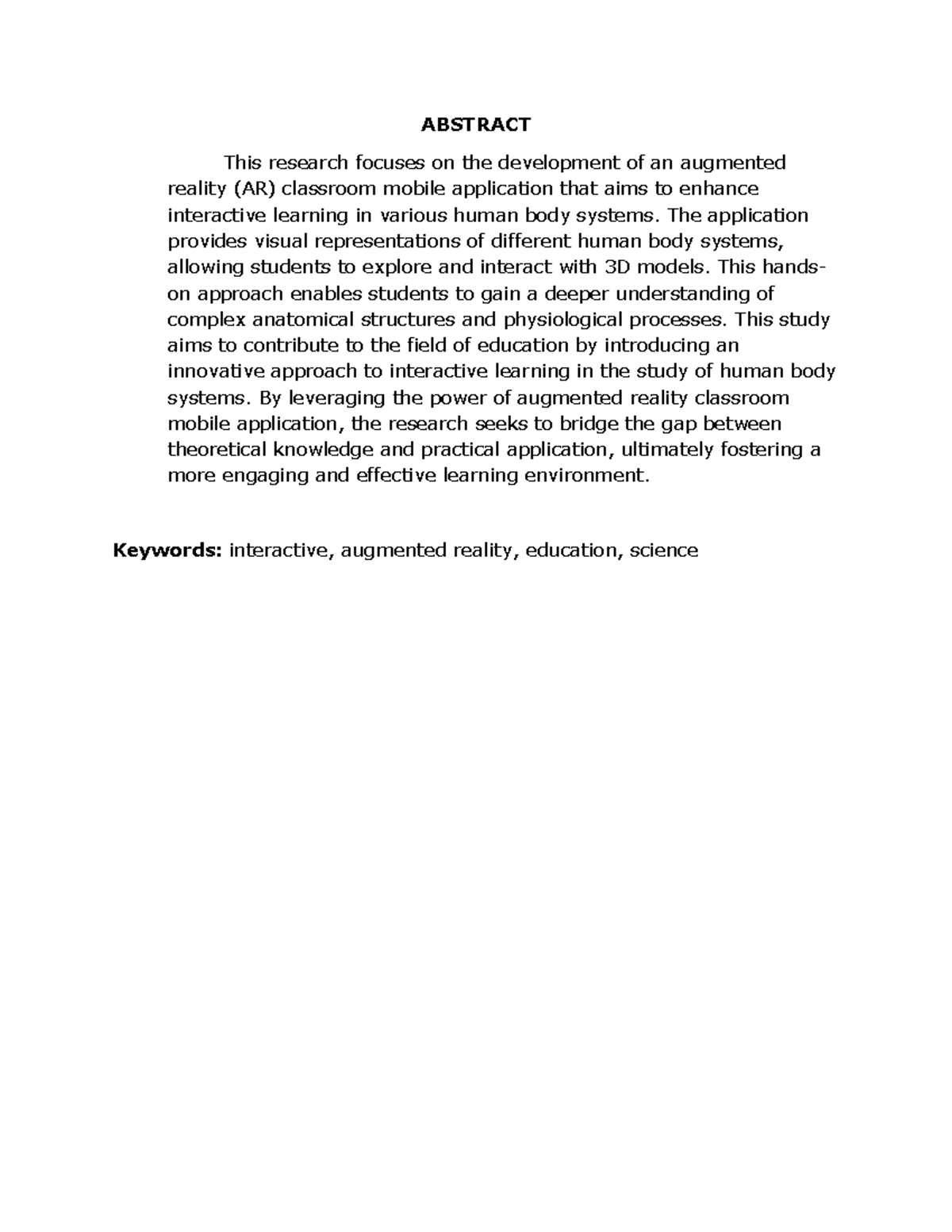 Abstract - yesnononononon - ABSTRACT This research focuses on the ...