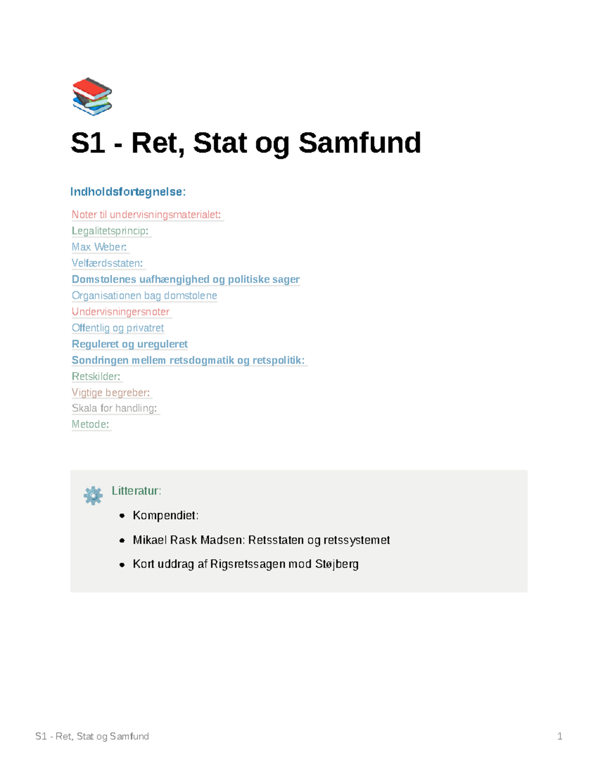 S1-Ret, Stat og Samfund - È S1 - Ret, Stat og Samfund ...