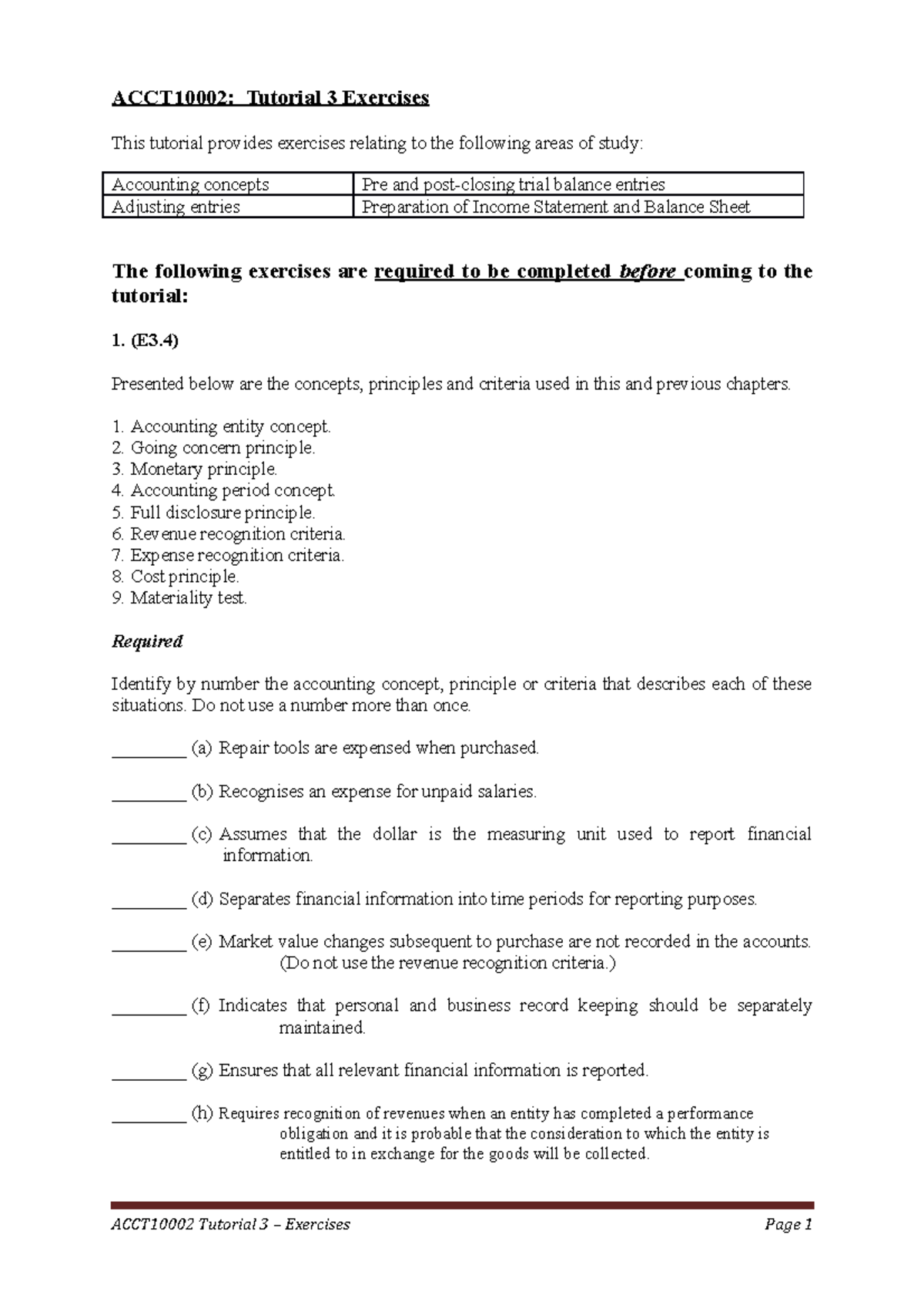 ACCT10002 Tutorial 3 Exercises - ACCT10002: Tutorial 3 Exercises This ...
