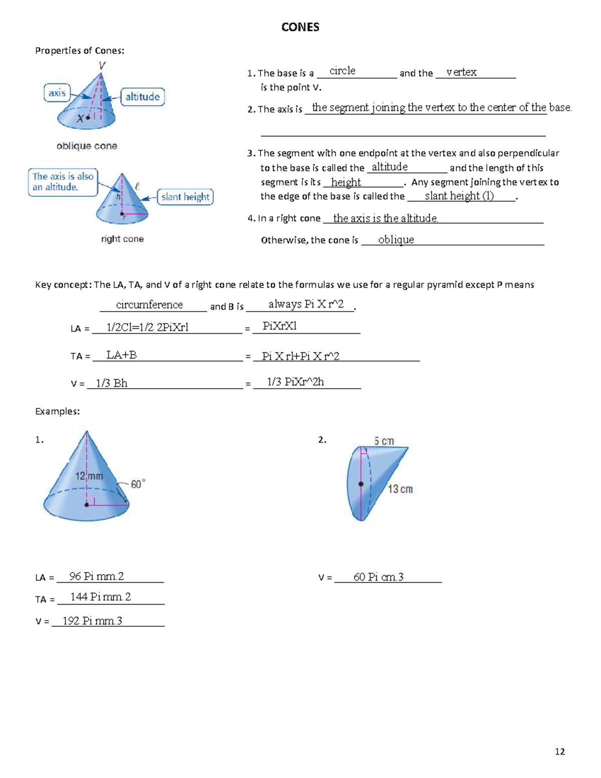 Muhammad Fazili - Kami Export - Muhammad Fazili - Cones- blank - 12 CONES Properties of Cones: 1 ...