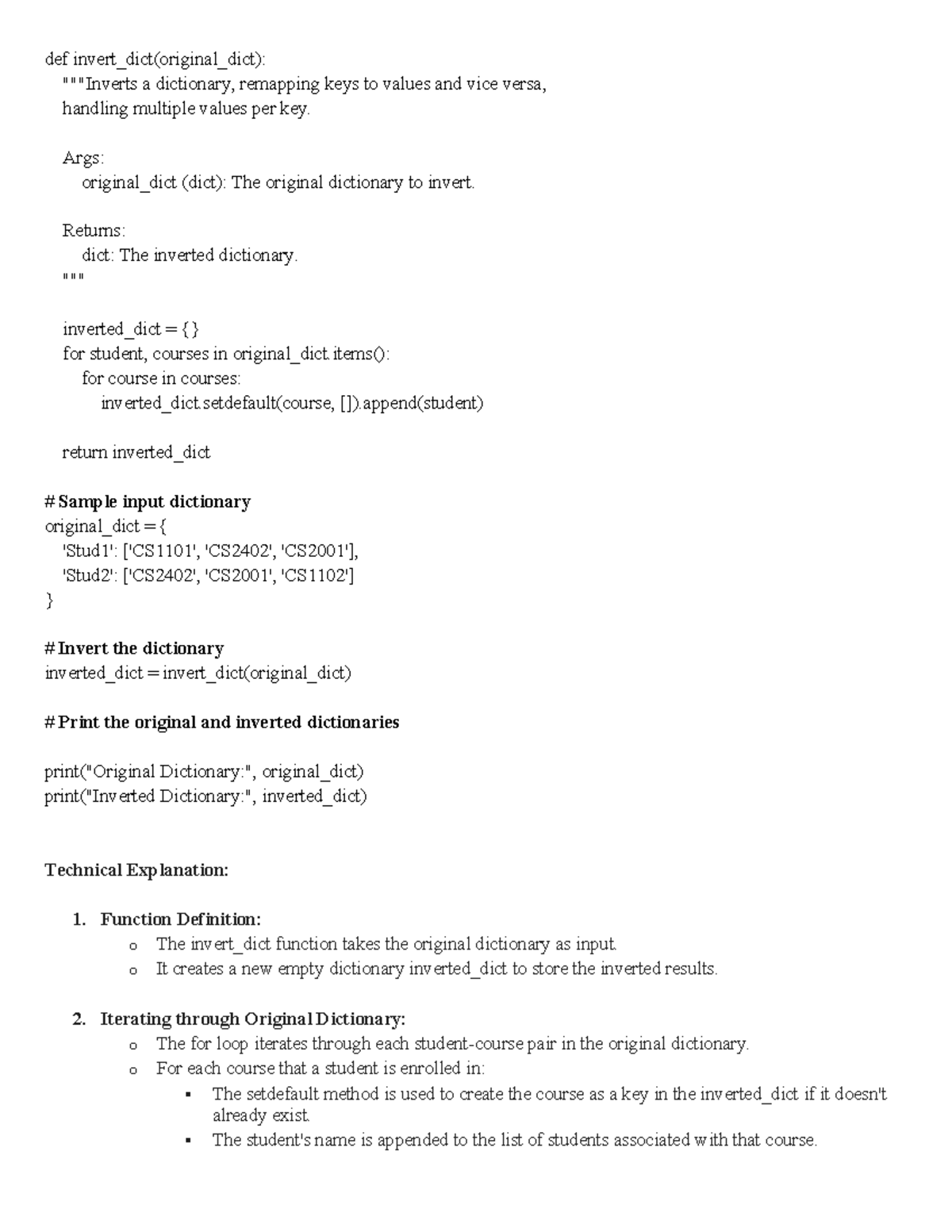 Prog Assign unit 7 - clearly done work for submissions - def invert ...