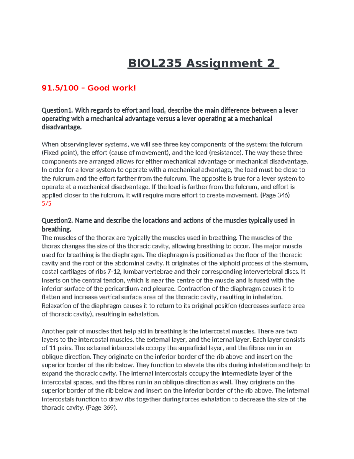 Parampreetkaurba 3658139 BIOL235 Assignment 2 BIOL235 Assignment 2 CK - BIOL235 Assignment 2 91/ ...