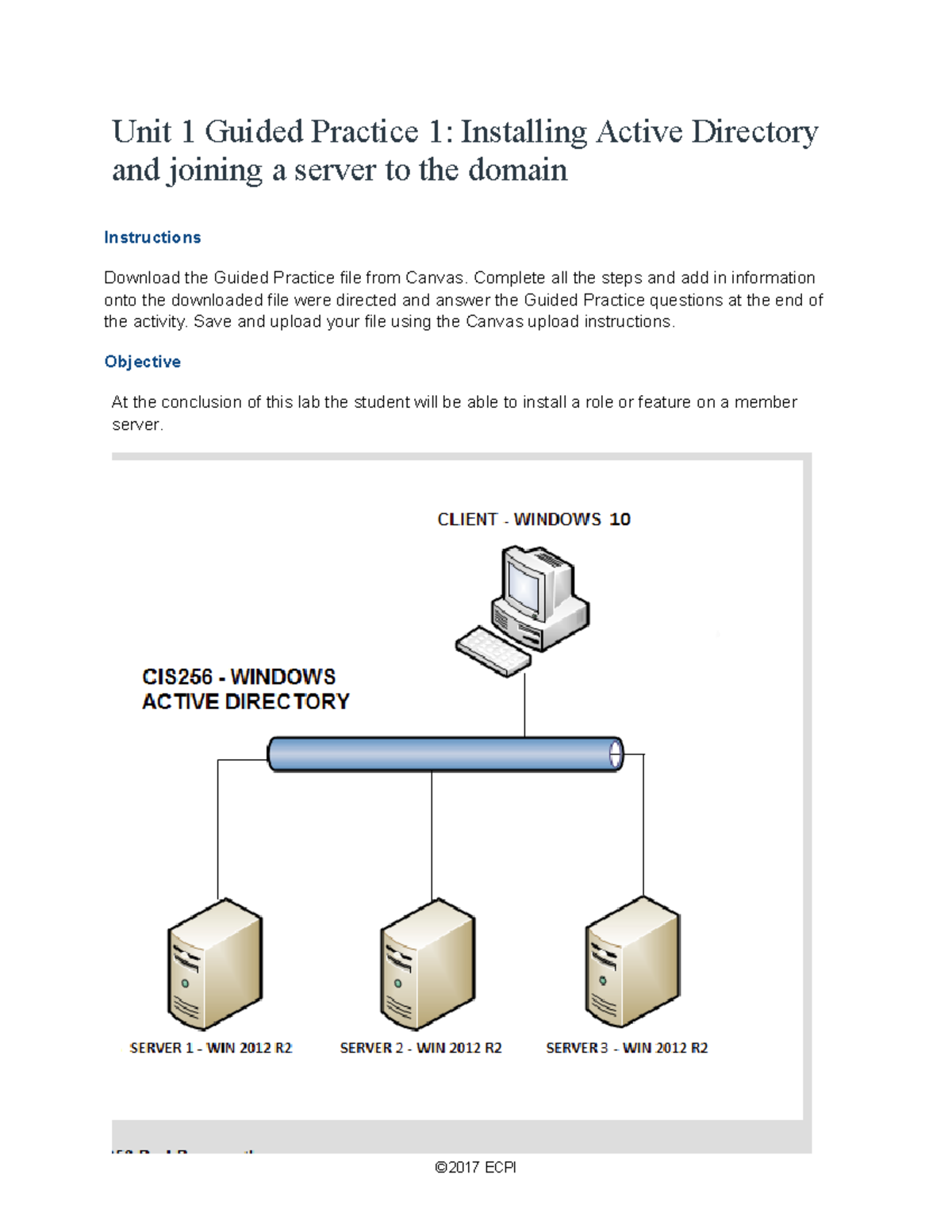 CIS251 U1 GP1 - Graded Practice 1 - Unit 1 Guided Practice 1: Installing Active Directory and ...