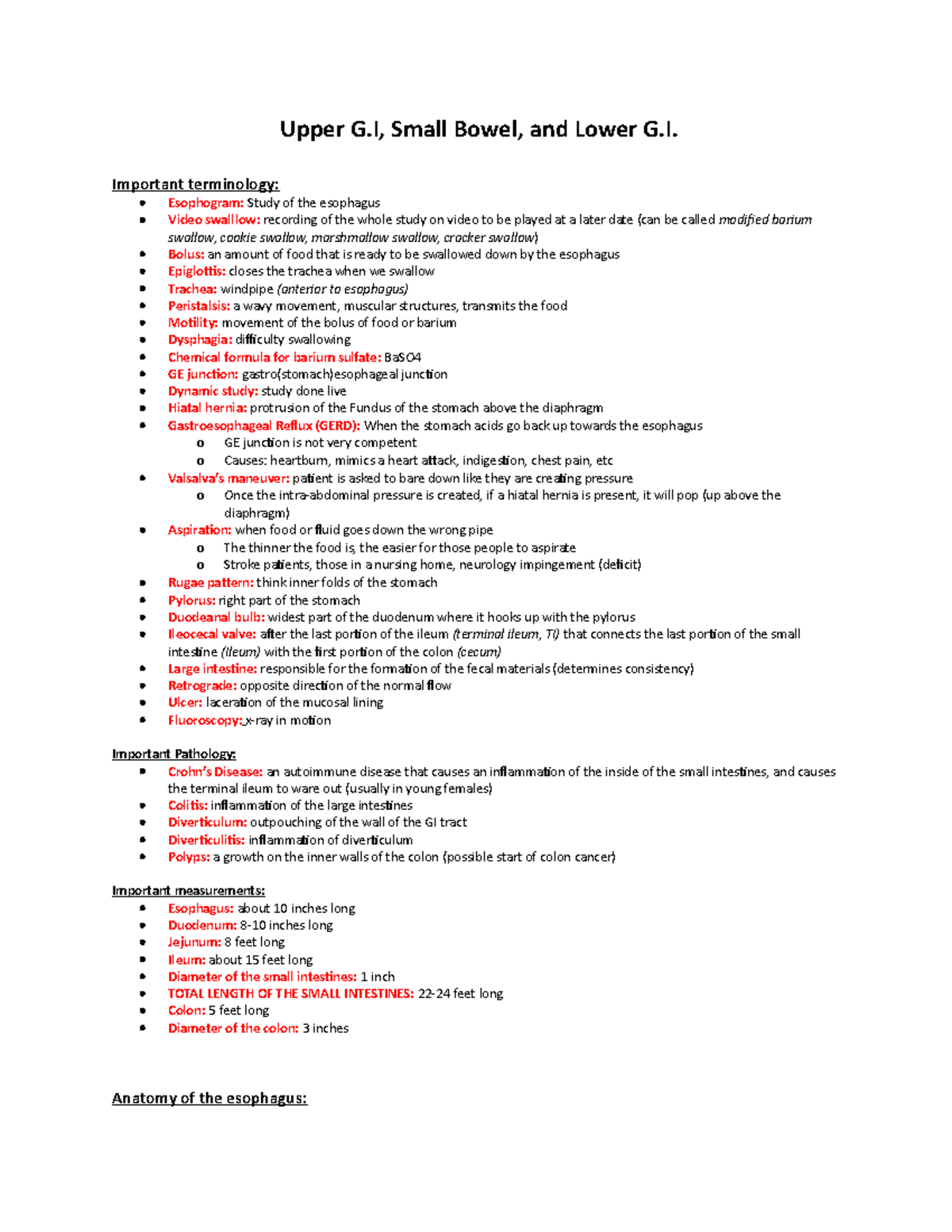 Upper gi, small bowel, lower gi - Upper G, Small Bowel, and Lower G ...