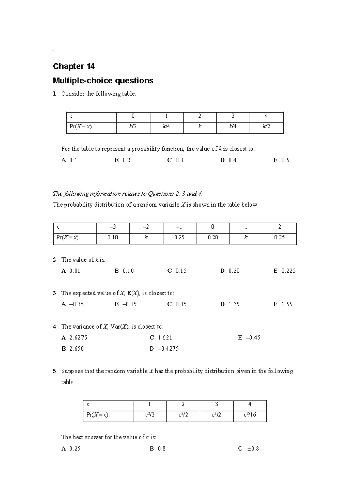 Ch14 A - chapter 14 chapter test - Chapter 14 Multiple-choice questions ...