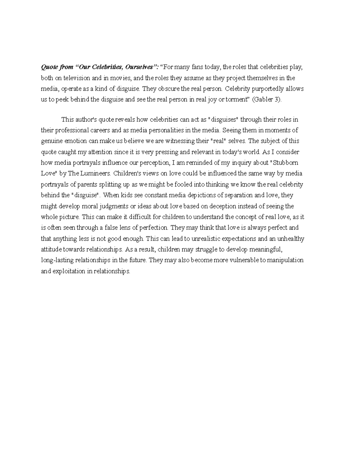 Engagement Activity 11 3 - Quote from “Our Celebrities, Ourselves ...