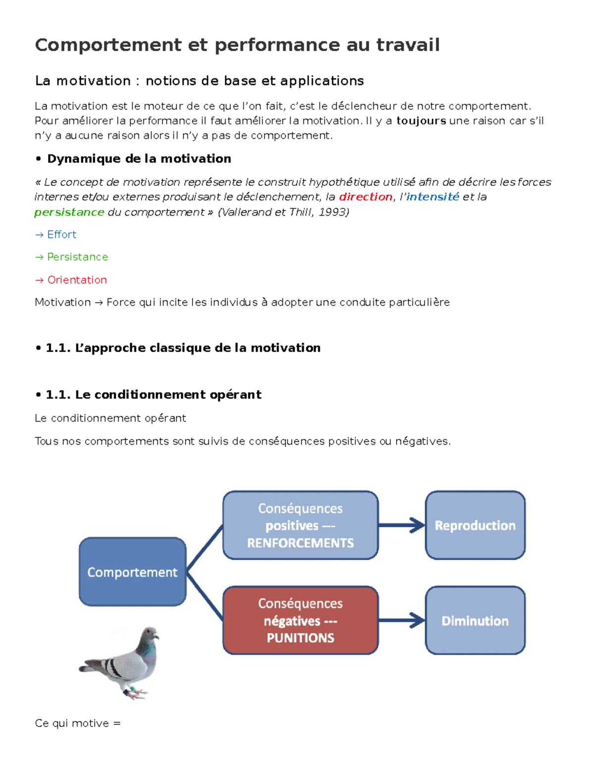 Chapitre de la Motivation pour le cours de comportement humain et ...