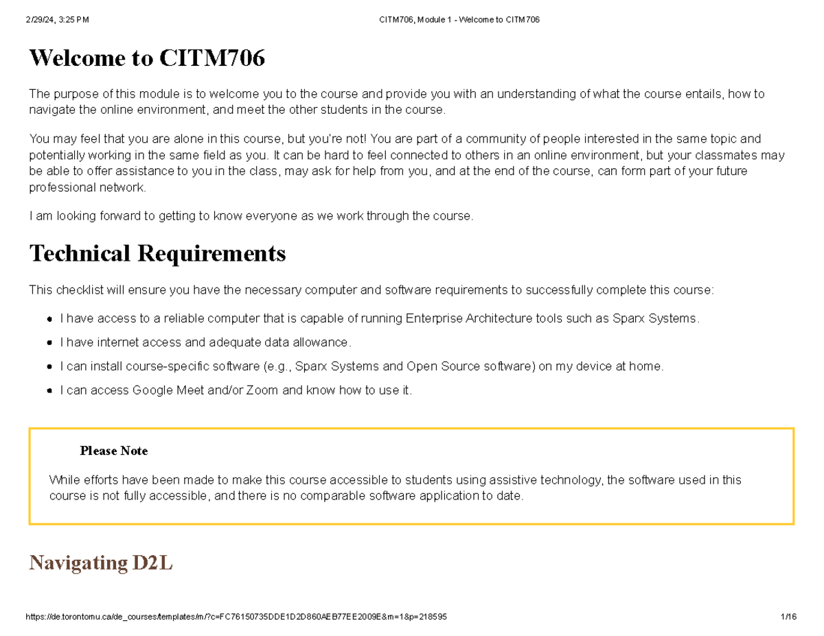 CITM706 All Modules - Welcome to CITM The purpose of this module is to ...