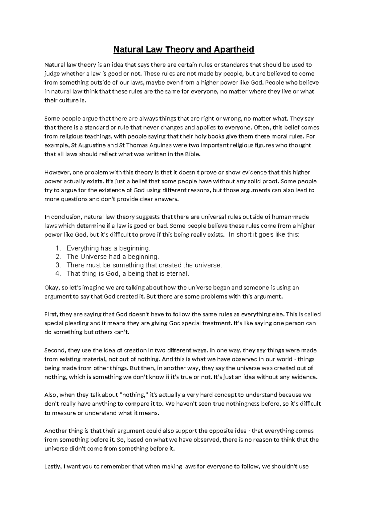 Chapter 3 natural law - Notes - Natural Law Theory and Apartheid ...