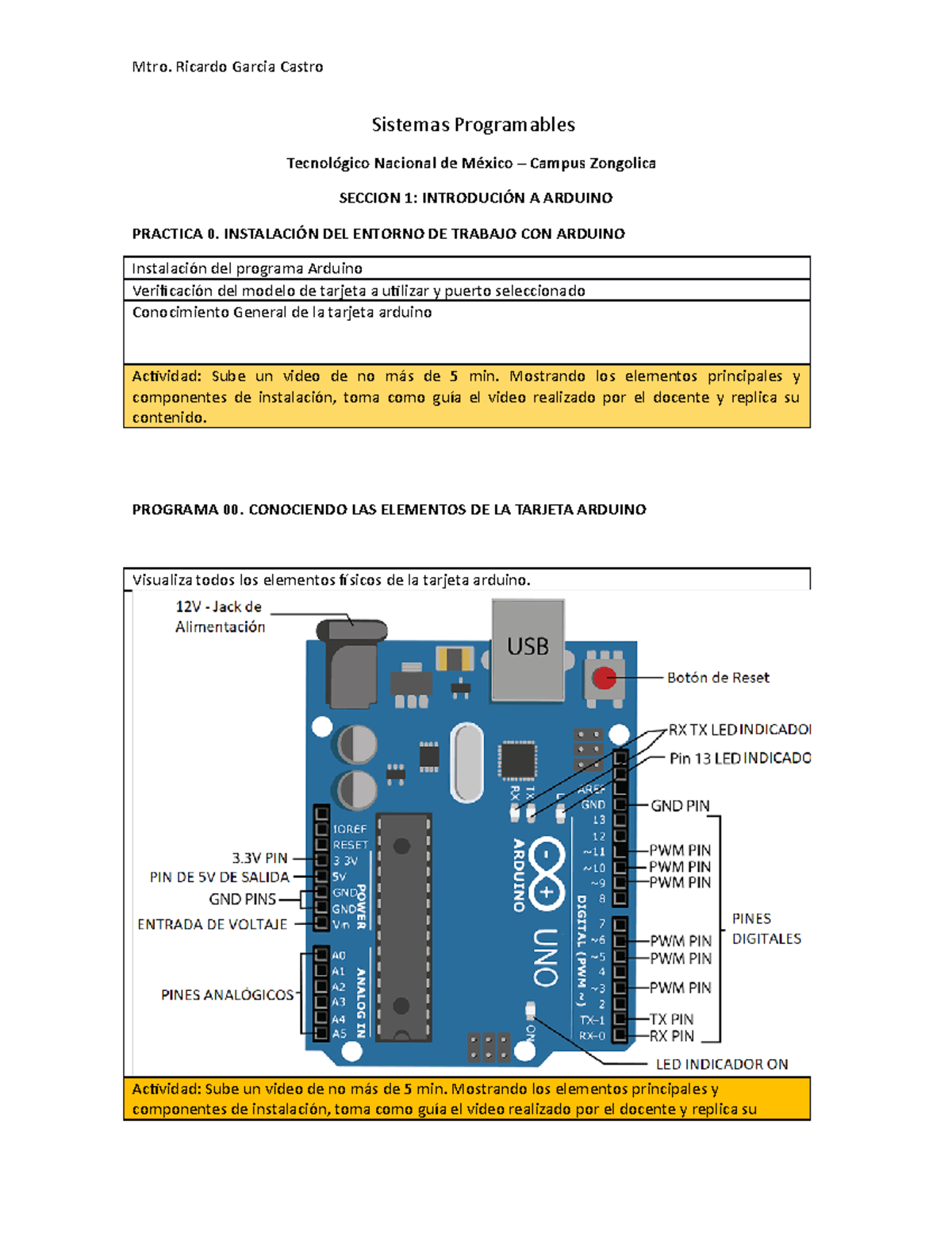 Practica aplicaciones con arduino y practicas funcionales - Mtro ...