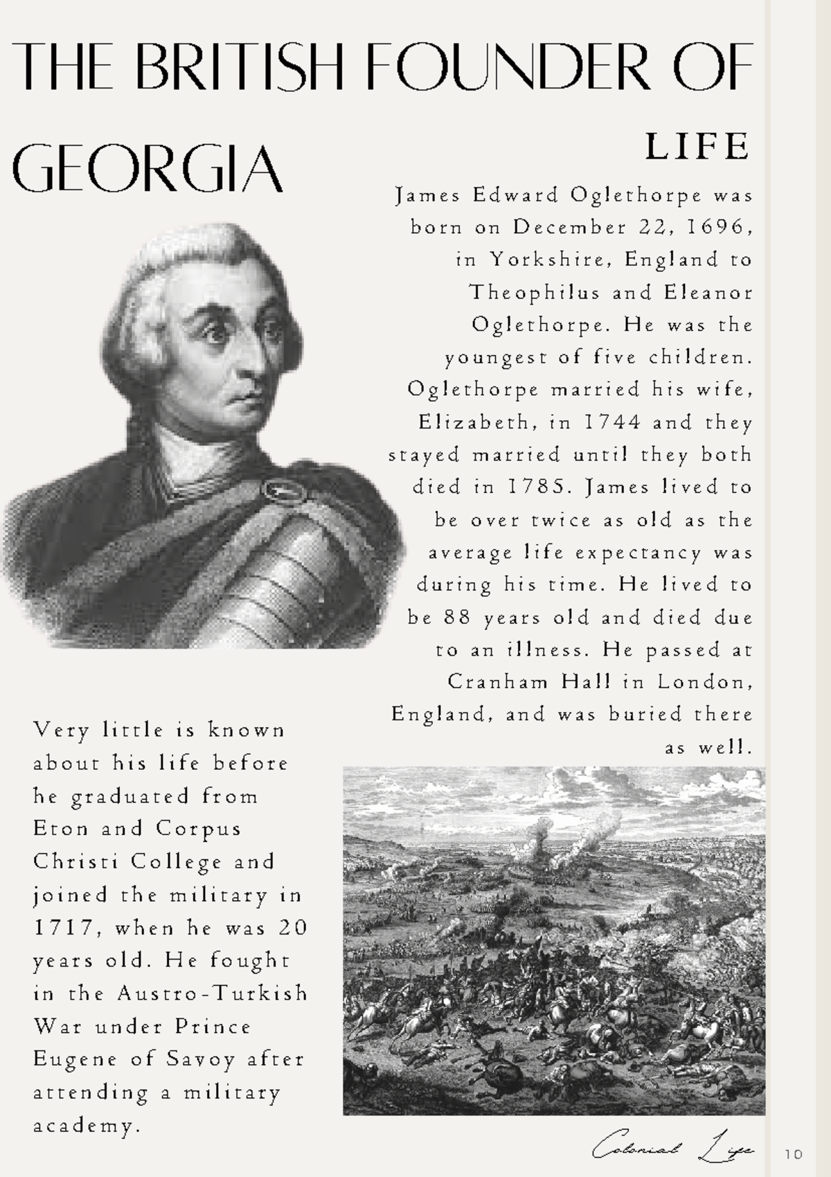 James oglethorpe - Colonial Life 1 0 The British founder of Georgia V e ...