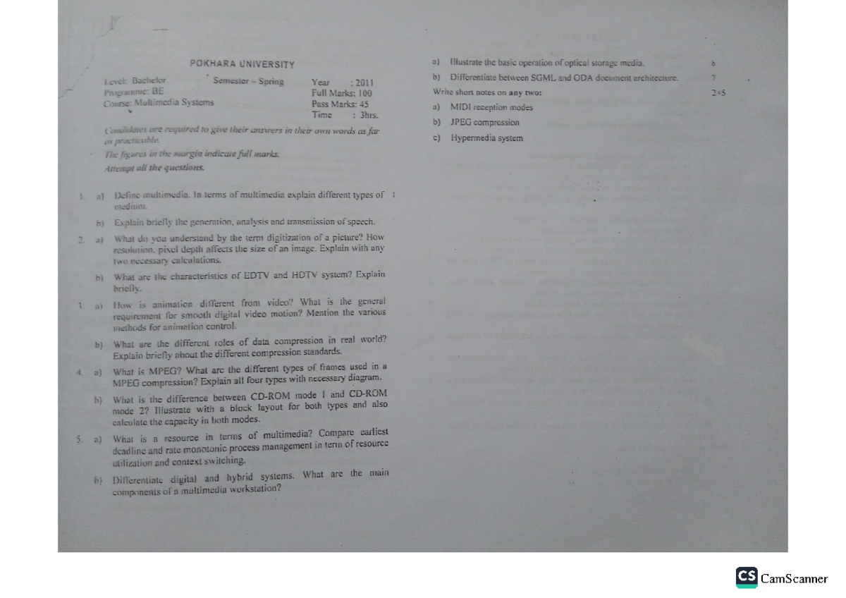 MMS PAST Questions - POKHARA UNIVERSITY a) Illustrate the basic ...