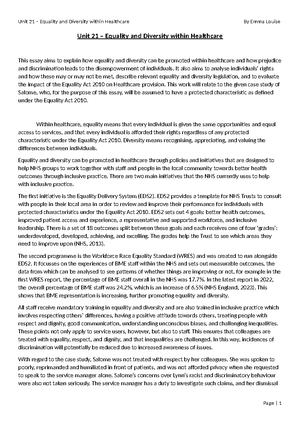 Unit 8 health care essay - Unit 8 The Roles and Responsibilities of ...