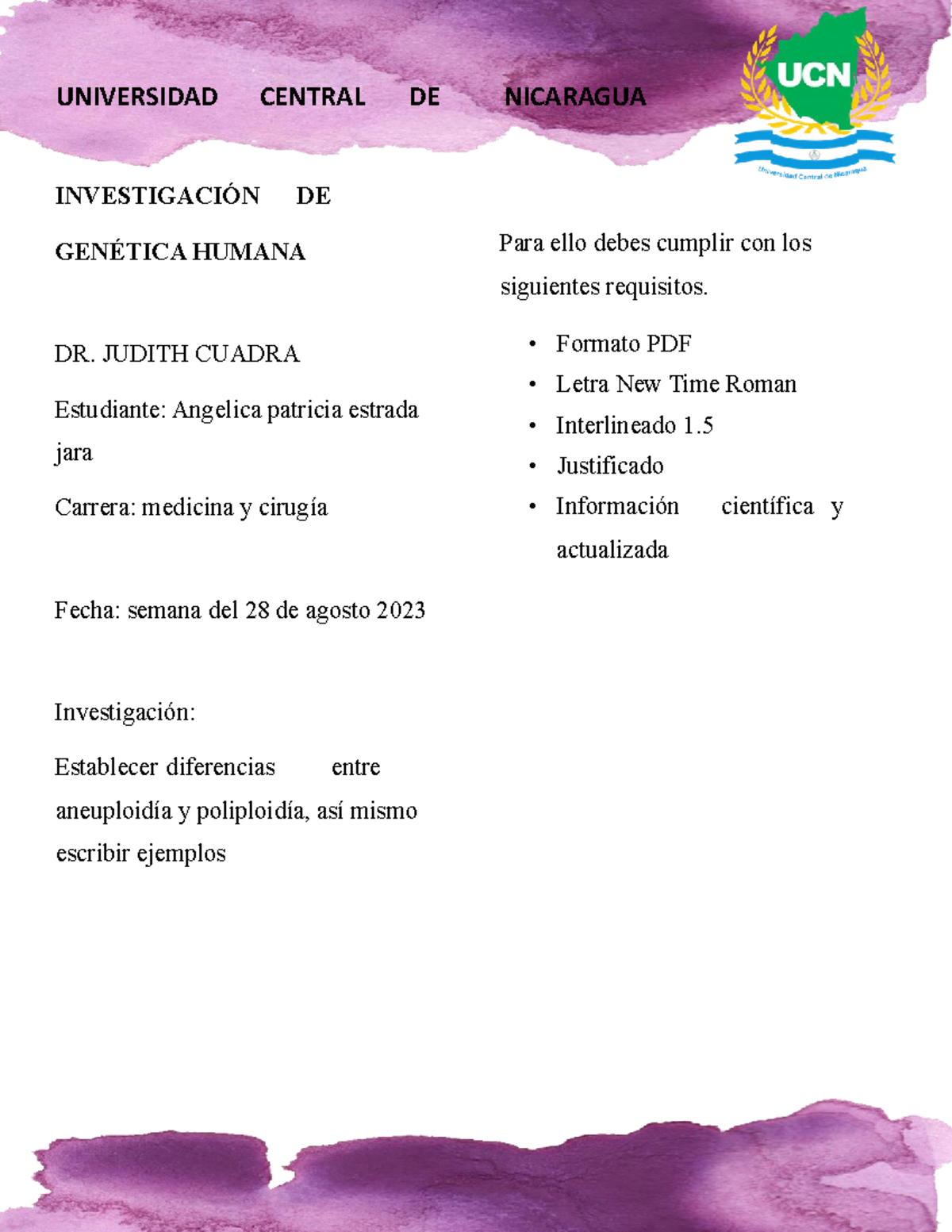 Diferencia poliploidia y aneuploidia word - INVESTIGACIÓN DE GENÉTICA ...