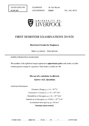 B C Technical Note Template 2020 21 - SCHOOL OF ENGINEERING Year 1 ...