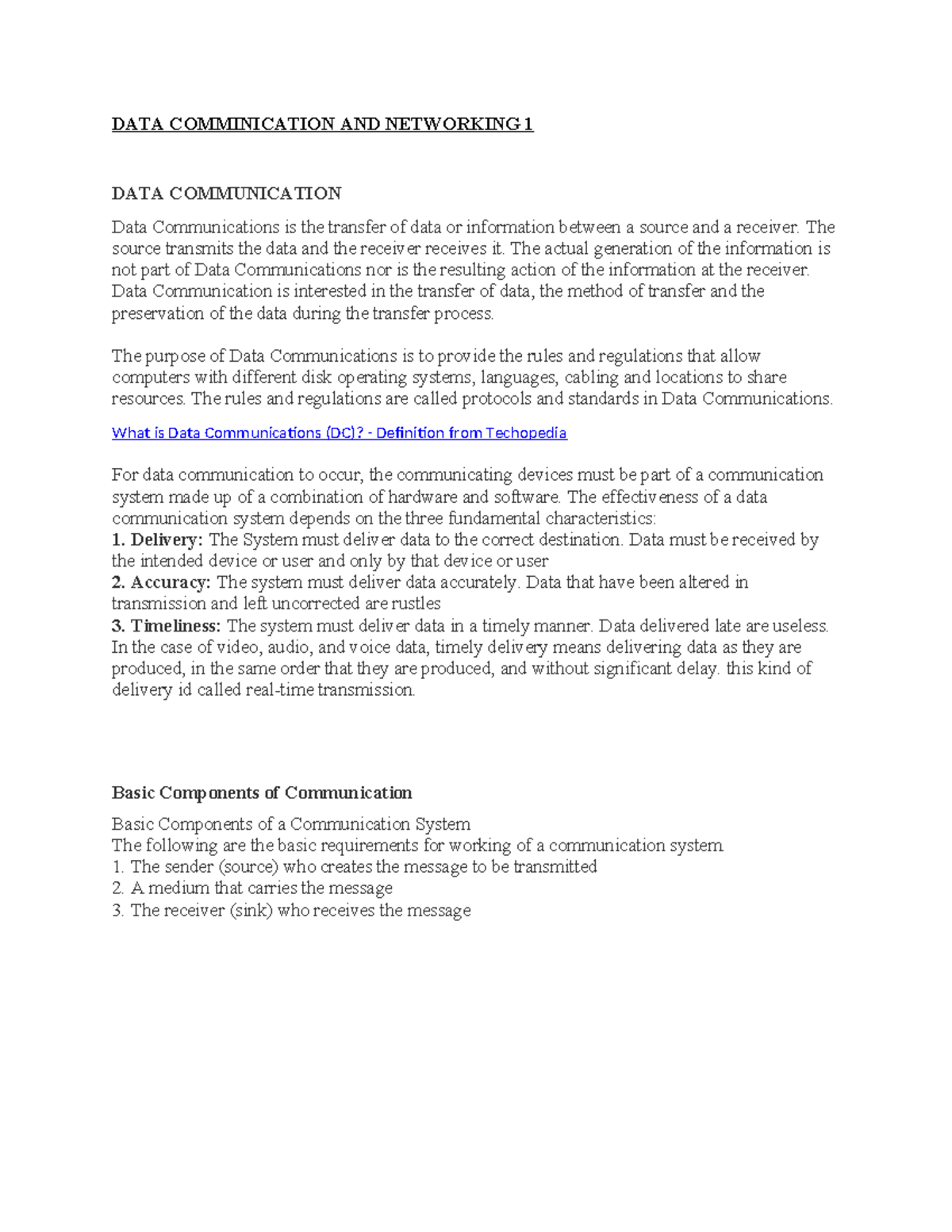 Unit 2 Dit 004 Lecture Notes Data Comminication And Networking 1 6644