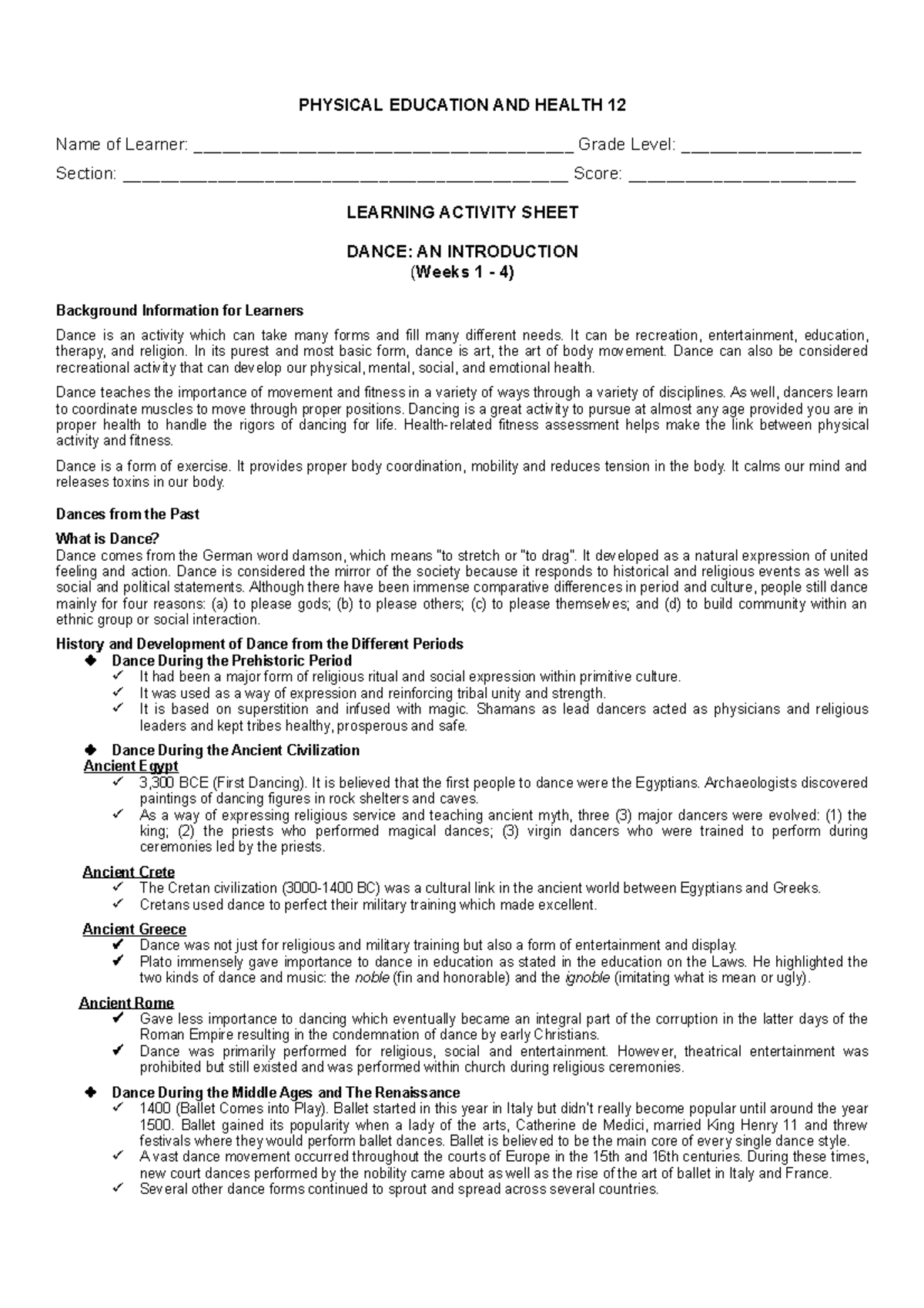 HOPE 12 LAS-weeks-1-4 - Learning Activity Sheet - PHYSICAL EDUCATION ...