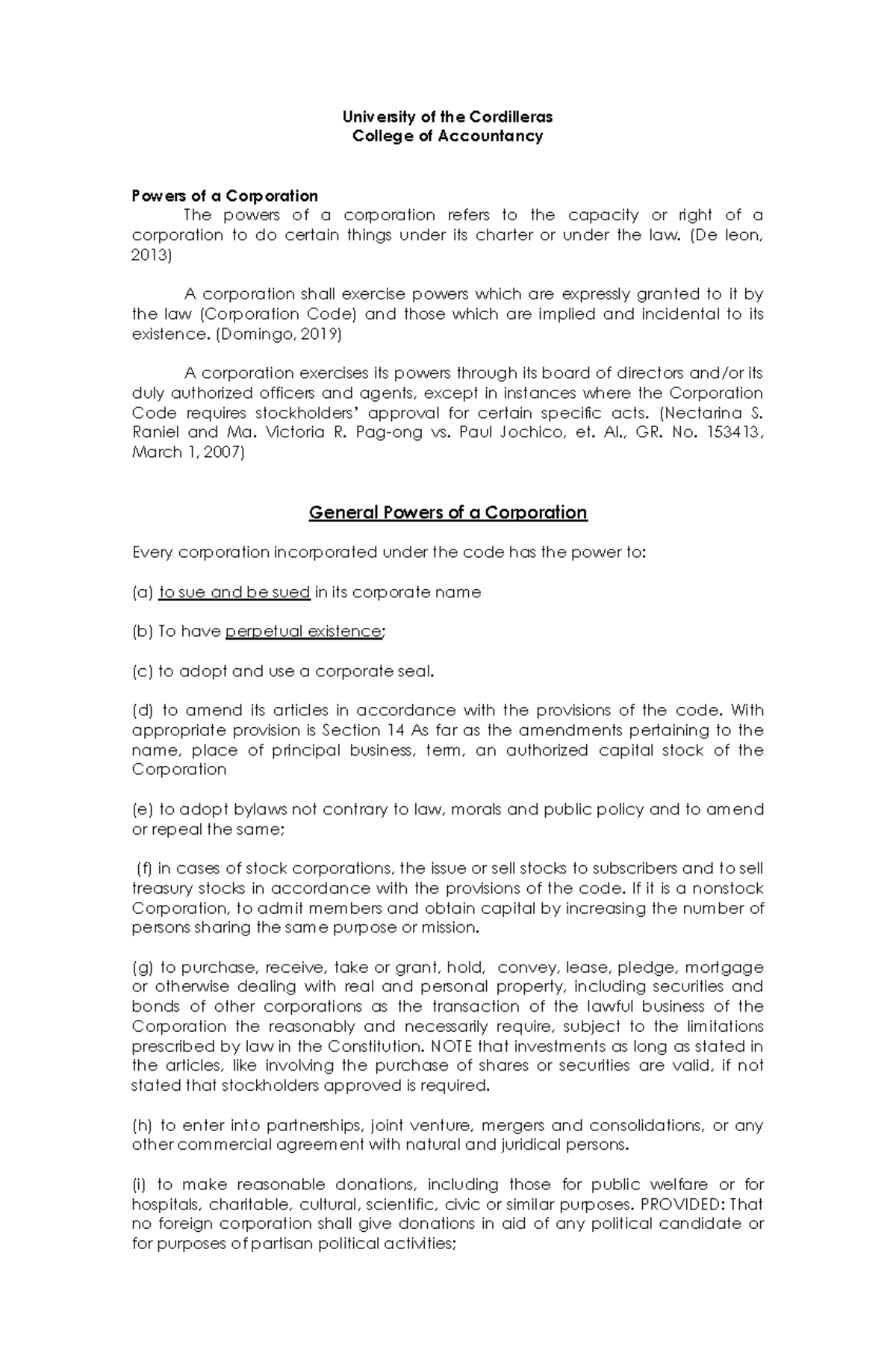 Module-4-Corporation-Law-Lesson-4 - University of the Cordilleras ...