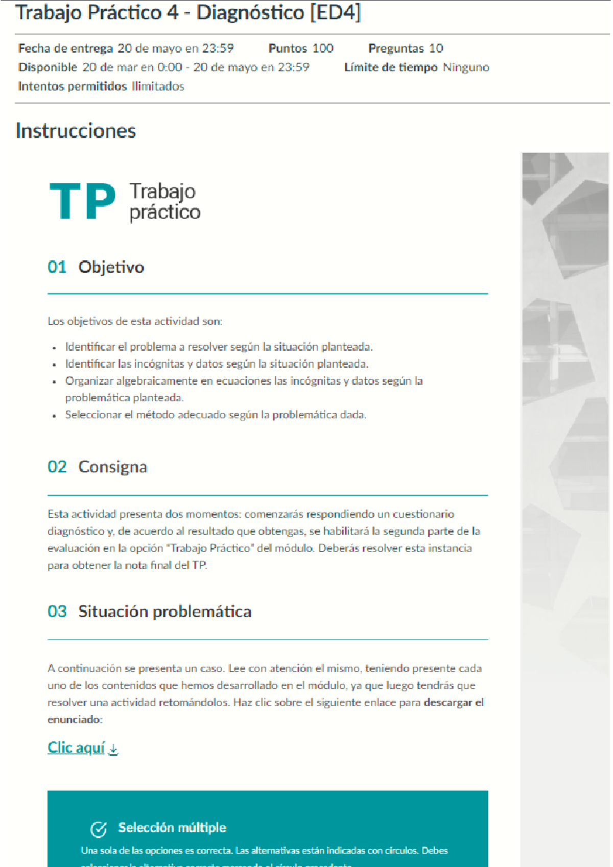 TP4 Diagnostico - Herramientas Matematicas I - Herramientas Matemáticas I – Álgebra - Studocu