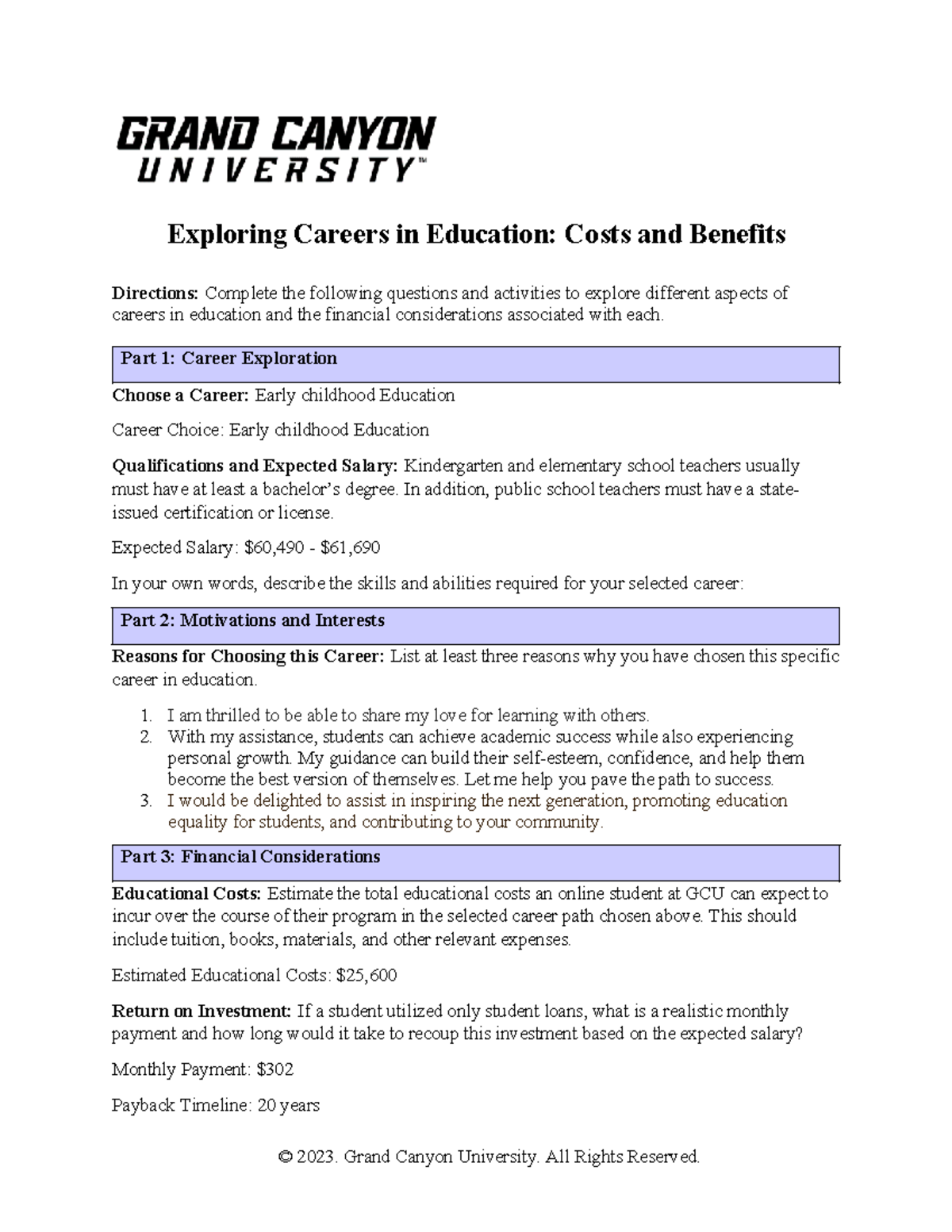 Exploring Careers in Education Costs and Benefits - Exploring Careers ...