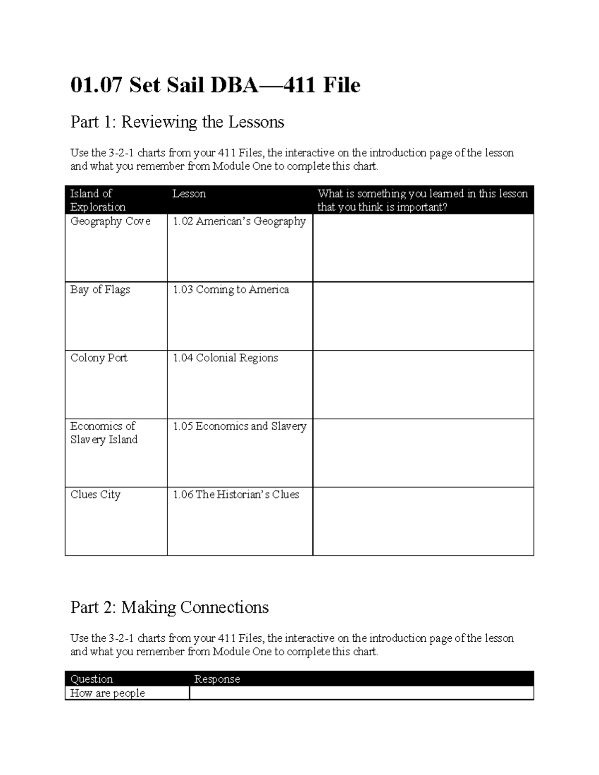 01 set sail assignments - 01 Set Sail DBA—411 File Part 1: Reviewing ...