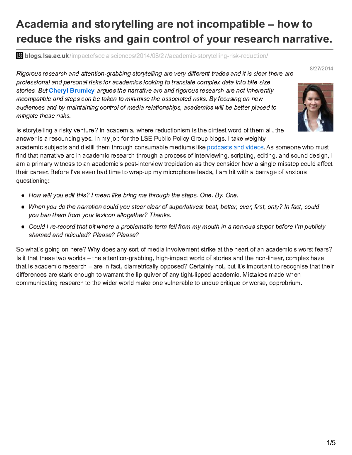 Blogs.lse.ac.uk-Academia and storytelling are not incompatible how to ...