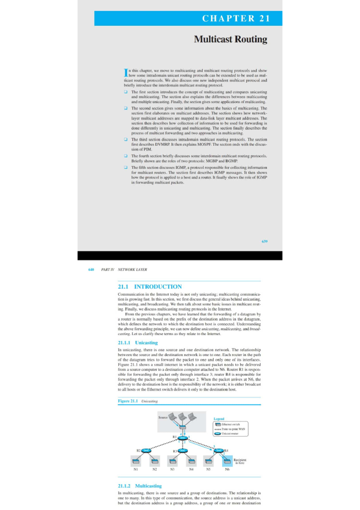 Multicasting - multicating notes - CHAPTER 21 Multicast Routing I n ...