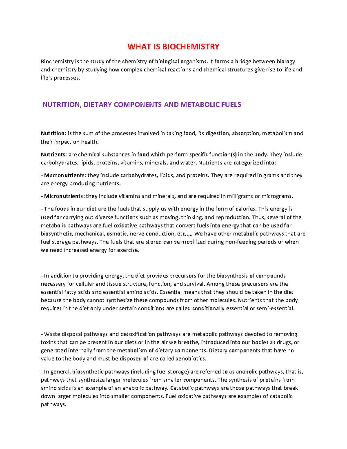 WHAT IS Biochemistry - WHAT IS BIOCHEMISTRY Biochemistry is the study ...