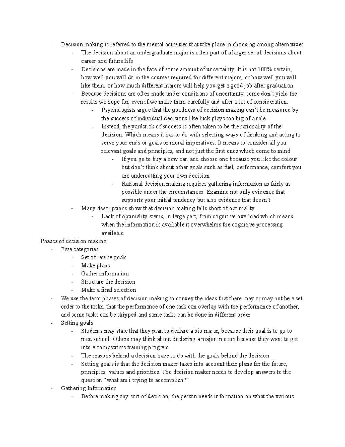 Chapter 11 Notes PSYCH 257 Decision Making Is Referred To The Mental chapter-11-notes-psych-257-decision-making-is-referred-to-the-mental