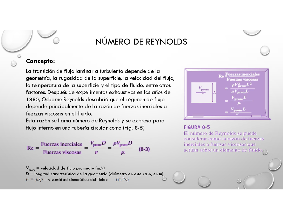 Presentacion 6 mecanica de fluidos 25-10-24 - Concepto: NÚMERO DE REYNOLDS La transición de ...
